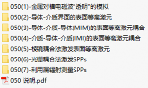 050 – COMSOL七个表面等离激元教学型案例（只有模型文件）-光学仿真资料小站