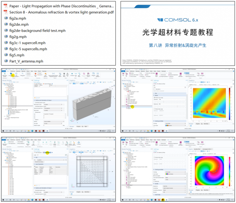 068 – COMSOL超材料专题教程⑧异常折射&涡旋光产生（带讲解视频）-光学仿真资料小站